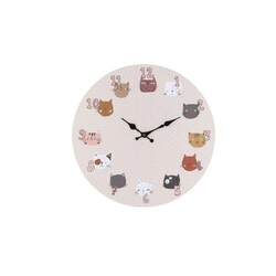 Ceas de perete copii Cats, 33 cm, bej | 4home - confortul casei tale
