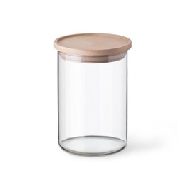 Simax 5152 borcan din sticlă cu capac din lemn,0,8 l | 4home ...