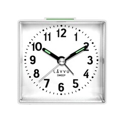 LAVVU Biely budík SWEEP s plynulým chodom | 4home - pohodlie domova
