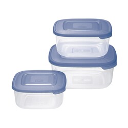 Set de recipiente de plastic Tontarelli pentrualimente 3 buc, pătrat ...