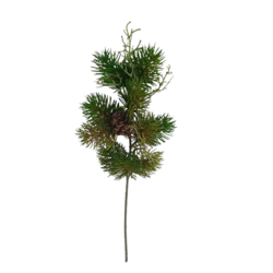 Ramură artificială Pin cu con de pin verde, 46 cm | 4home - confortul ...