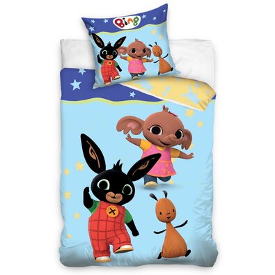 Lenjerie din bumbac, pentru copii, Iepurașul Vesel Bing, 140 x 200 cm ...