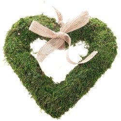 Wiszące serce z mchu Pink Bow, 20 x 3 cm | 4home - domowa przyjemność