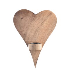 InDecor Mangófából készült fali gyertyatartó Szív,20 x 9 x 28 cm ...