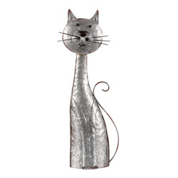 Decorațiune metalică Pisică, 15 x 44 x 7 cm | 4home - confortul casei tale
