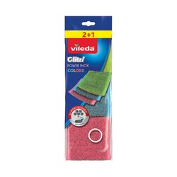 Vileda Power Inox Colors drátěnka 2+1 ks | 4home - pohodlí domova
