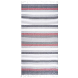 Fouta Stripes red törölköző rojtokkal, 90 x 170 cm | 4home - az otthon ...