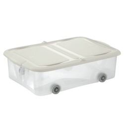 Tontarelli STOCK Box 25L s víkem transparent/krémová;58.7X39.5XH16.8CM ...