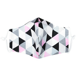 Ústní bavlněná rouška Triangle růžovošedá - děti 7 - 14 let | 4home ...