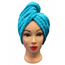 Turban frotir de păr cu uscare rapidă, turcoaz | 4home - confortul ...