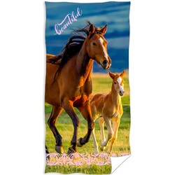 Prosop plajă Cal maro cu mânz, 70 x 140 cm | 4home - confortul casei tale