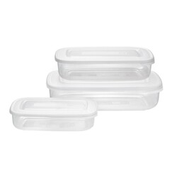 Set de recipiente de plastic Tontarelli din 3 piese, alb | 4home ...