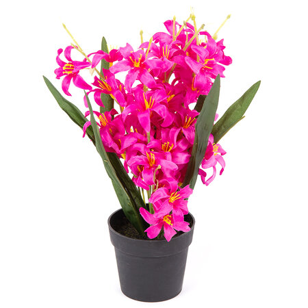 Floare artificială Crin, în ghiveci, roz, 30 cm | 4home - confortul ...