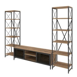 Televizní stěna Maxim Pine and Black | 4home - pohodlí domova