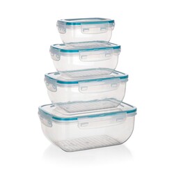 Set de recipiente de plastic cu capac Banquet Leya, 4 buc. | 4home ...